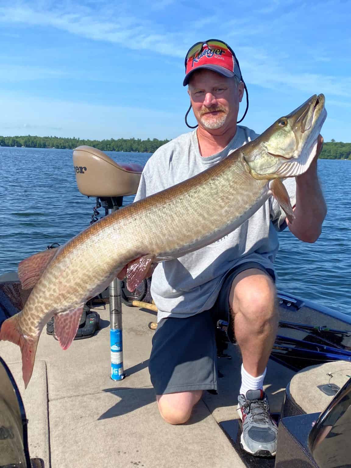 46.5 inch muskie on Lake X in Eagle River Wisconsin on 07/11/2021 ...