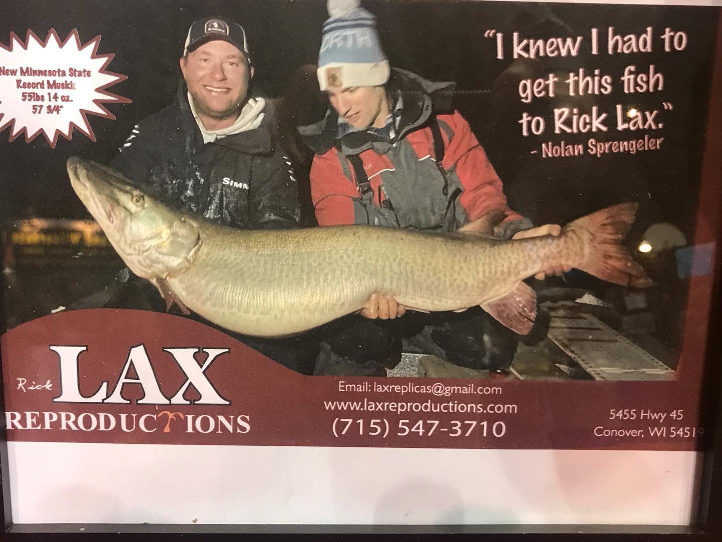 Official Minnesota Muskie state record caught by Nolan Sprengeler ...