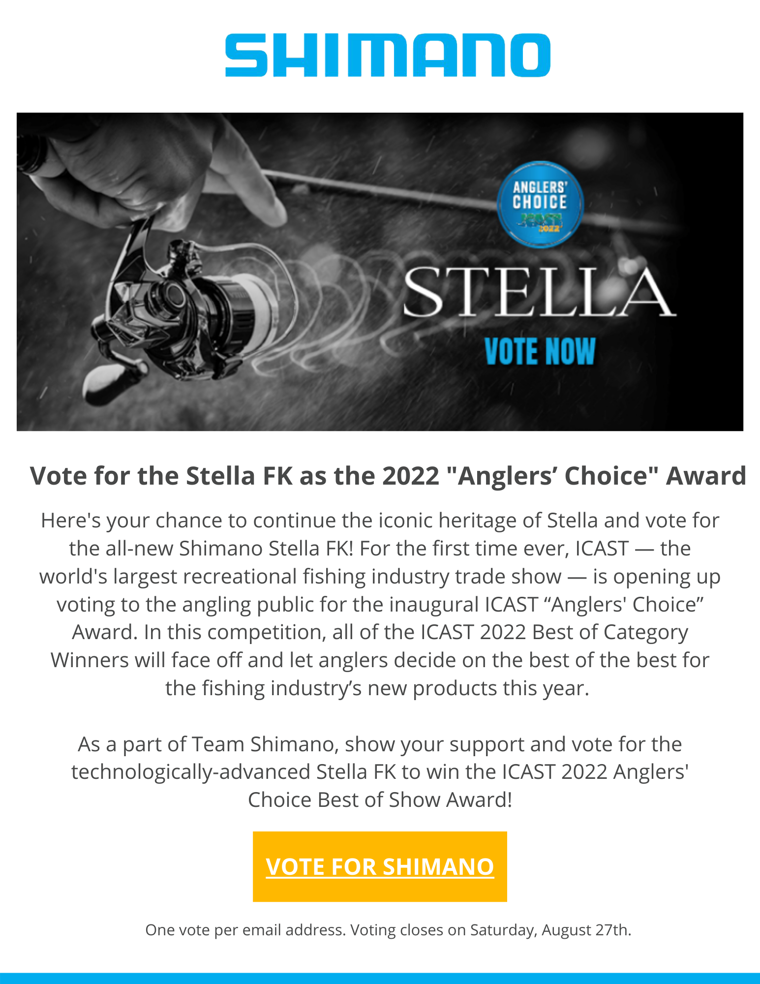 Vote for Stella FK as the 2022 “Anglers’ Choice” Award | OutdoorsFIRST